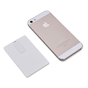 Custom Logo USB Flash Drives Credit Card Bank Card Shape Logo Personalized Flash Drive Thumb Drive Memory Stick Key Credit USB Drive - Bulk Flash Drives, White Card(16 GB, 50 Pieces)