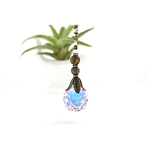 Handcrafted, Simple, Boho Sun Catcher (30mm) Crystal Hanging for Windows, Home, Garden Decor, Gift, Mom, Family, Friend, (Qty of 1, Hanging Length: 9.5 inches) | 2 Dirty Birds Boutique