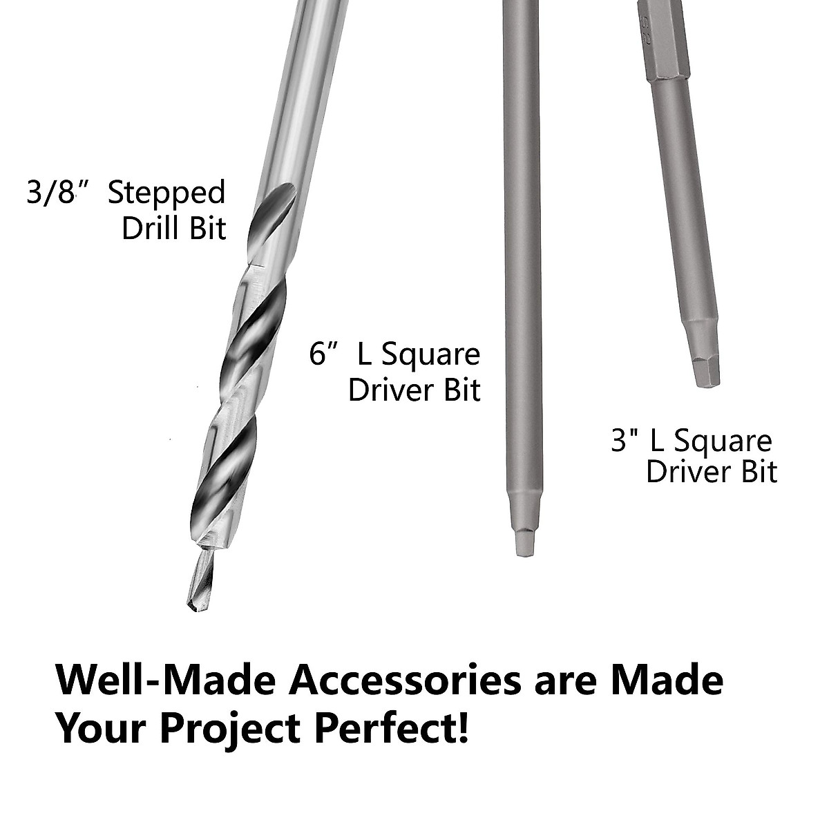 MulWark Premium Pocket Hole Jig System Kit & 5PC 3/8" Quick-Change 82°-Chamfered Adjustable Countersink Drill Bit Set incl. 5pcs Free Replaceable HSS Drill Bits for Wood
