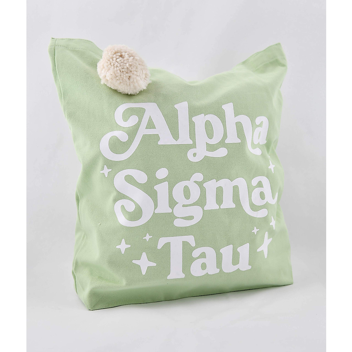 Sorority Shop Alpha Sigma Tau Retro Pom Pom Tote Bag