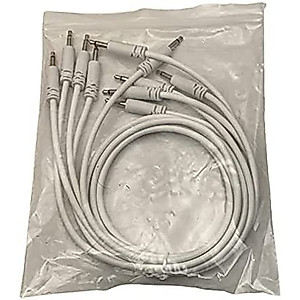 Starving Students Music Supplies Luigi's Modular Supply Spaghetti Eurorack Patch Cables - Package of 5 White Cables, 36" (90 cm)
