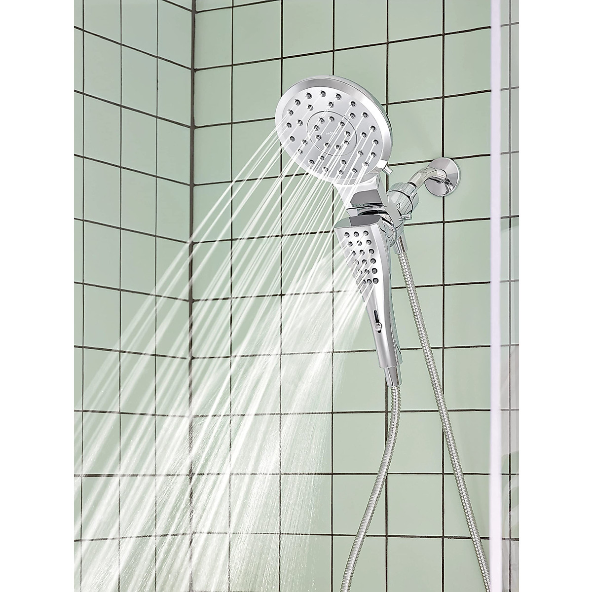 Moen Verso Chrome Rain Shower Head and Detachable Handshower Combination with Infiniti Dial and Magnetix Docking System, 60" Hose, 220C2