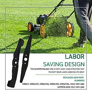 KEDAKEJI 72511-VH7-000 & 72531-VH7-000 Mower Blade Compatible with 21" MicroCut HRX217, HRX217K1, HRX217K2, HRX217K3, HRX217K4 Lawn Mowers
