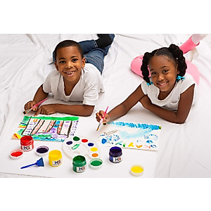 Washable Paint for Kids Set with Classic and Glitter Non-Toxic Tempera Paint Colors, Brushes, Paper & Palette – Perfect Art Supplies Kit for Painting, Crafts, and Gifts