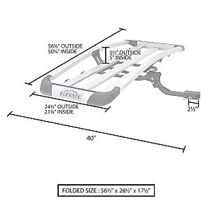 ELEVATE OUTDOOR Aluminum Hitch-Mounted Cargo Carrier