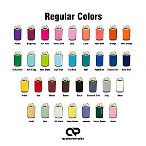 QualityPerfection Can Cooler Sleeve (12 Pack) Neoprene 12 Oz Collapsible Cooler Can Cover, Insulated Cans Coolies, 4mm Thick Beer Cover & Soda Can Holders, Blank Drinks Coolers (Metallic Red)