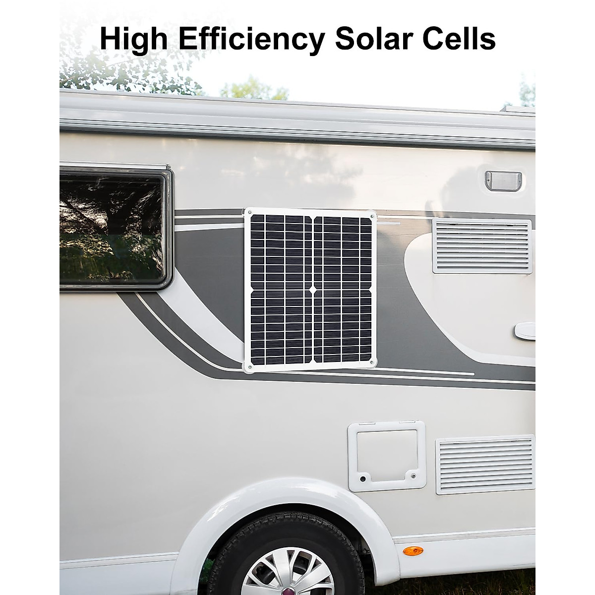 20W Solar Battery Panel Charger, 12V Solar Battery Maintainer, Waterproof Solar Panel Trickle Charging Kit with 3-Color LED Indicator for RV, Car, Automotive, Motorcycle, Boat, Marine, Trailer