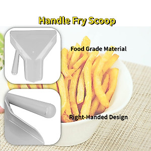 Popcorn Scoop, Non Slip French Fry Bagger Scoop Food Grade PC Food French Fries Shovel with Right Handle, Quick Bagging Tool French Fry Scoop for Snacks, Desserts, Ice, Chips, Gray