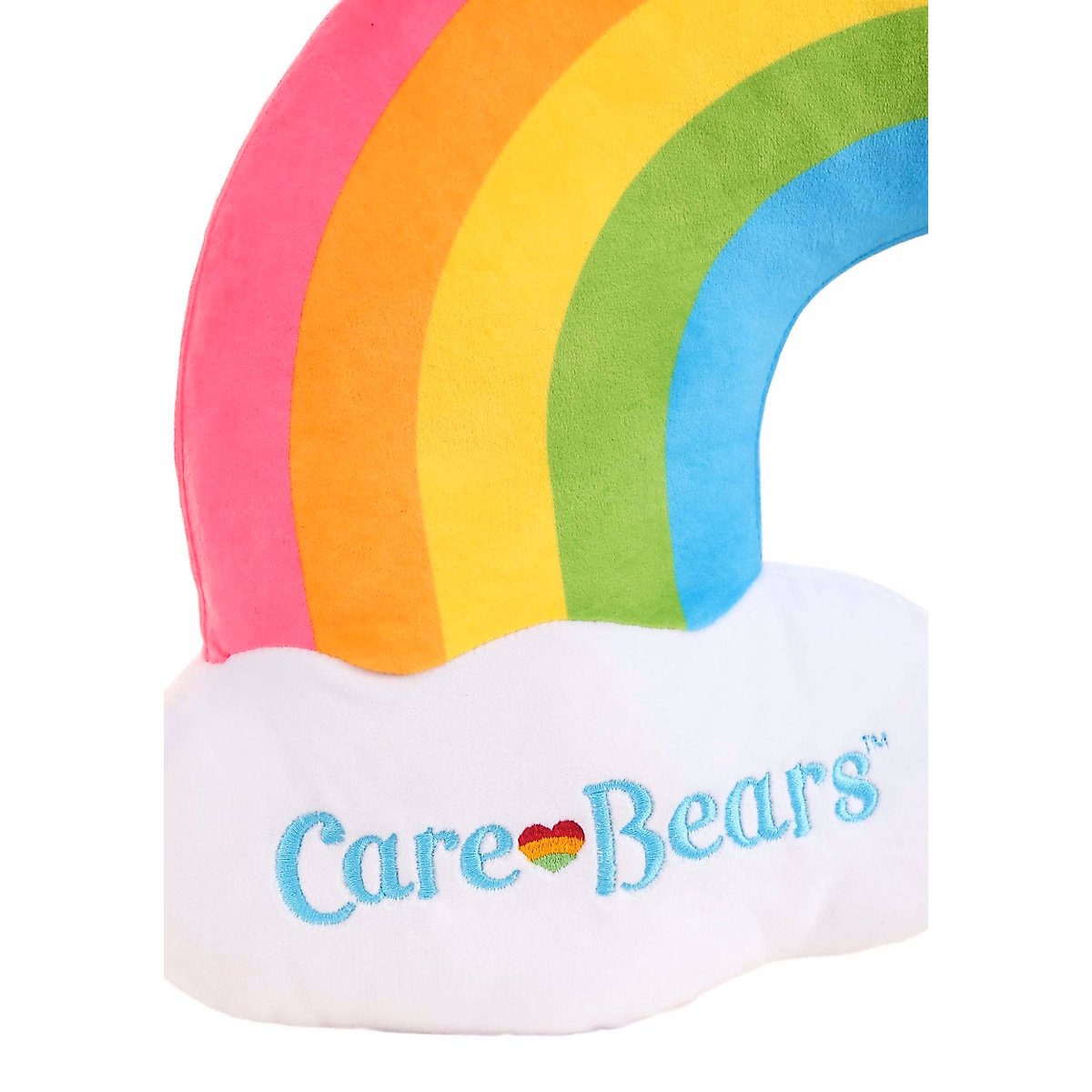 Fun Costumes Care Bears Rainbow Pillow Soft Flannel Pillow with Rainbow Stripes, Embroidered Logo, and Cushy Fiberfill Stuffing