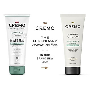 Cremo Silver Water & Birch Shave Cream, Astonishingly Superior Ultra-Slick Shaving Cream for Men, Fights Nicks, Cuts and Razor Burn, 6 Fl Oz
