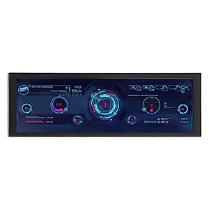 EBTOOLS PC CPU Data Monitor, 7.9 Inch IPS Screen, Customizable Theme Editor, Rotatable, Auto Off, USB Power, Dimmable Computer Temp Monitor, for CPU GPU RAM