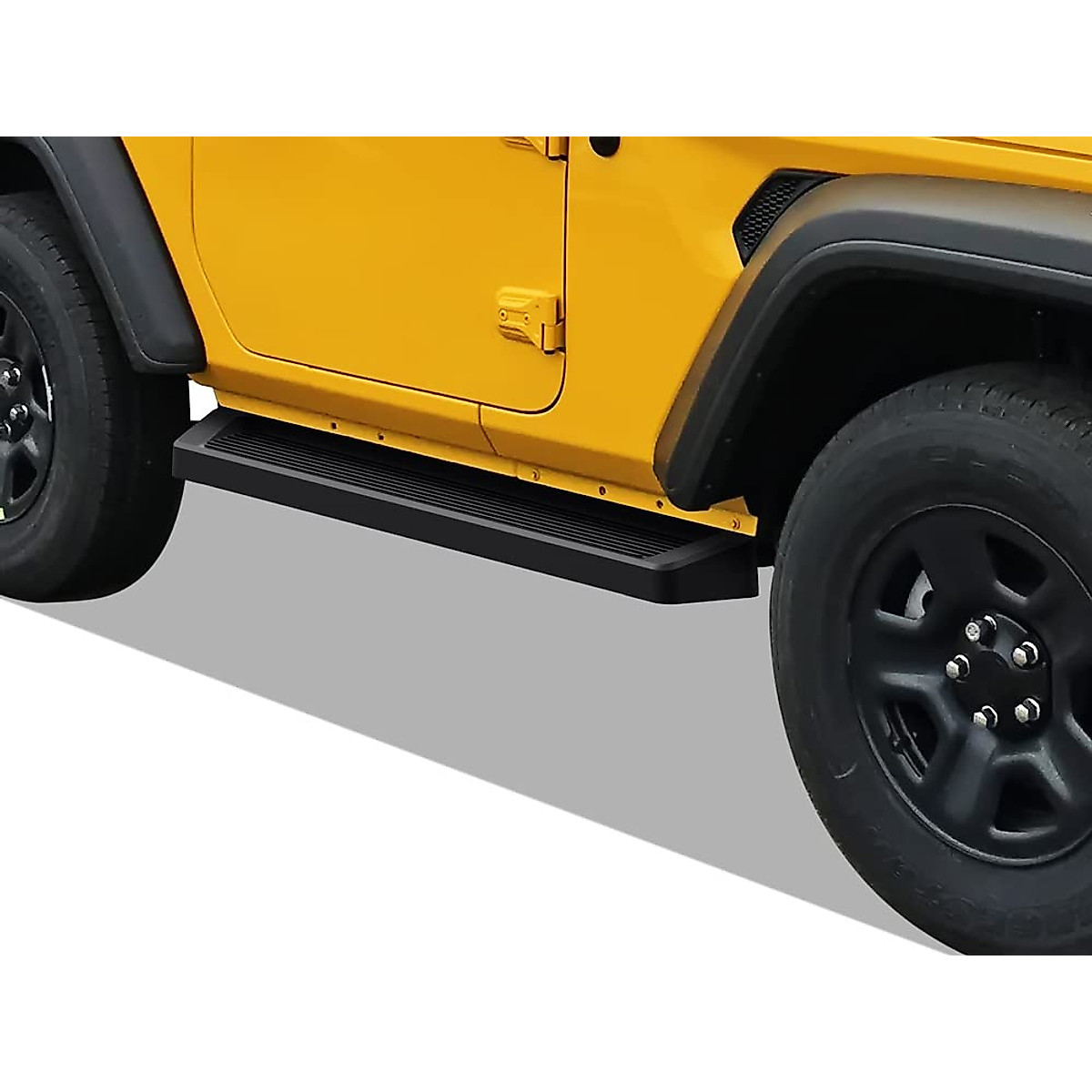 APS Running Boards (Nerf Bars Side Steps Bars) Compatible with Jeep Wrangler JL 2018-2024 2-Door (Factory sidesteps or Rock Rails Have to be Removed) (Black Powder Coated Running Board Style)