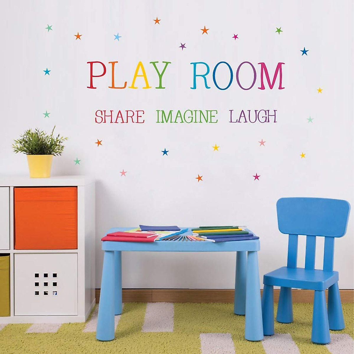 Colorful Playroom Wall Sticker - Share Imagine Laugh