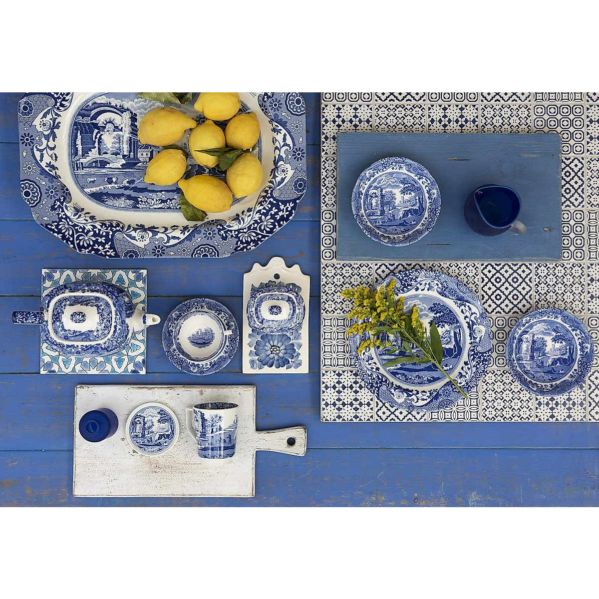 Spode Blue Italian Dinner Plates - Set of 4 (10.5 inch Dinner Plate)