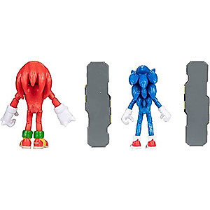 Sonic the Hedgehog Sonic 2 Movie 4" Action Figure 2 Pack - Sonic & Knuckles , Red