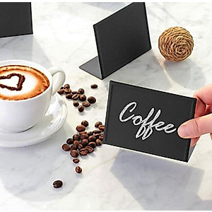 Mini Chalkboard Signs, 20 Pack Acrylic L-Shaped Desktop Message Board Sign Chalkboard 3x4 inch for Food Display Party Buffet Wedding Coffee Shop Bakery Restaurant