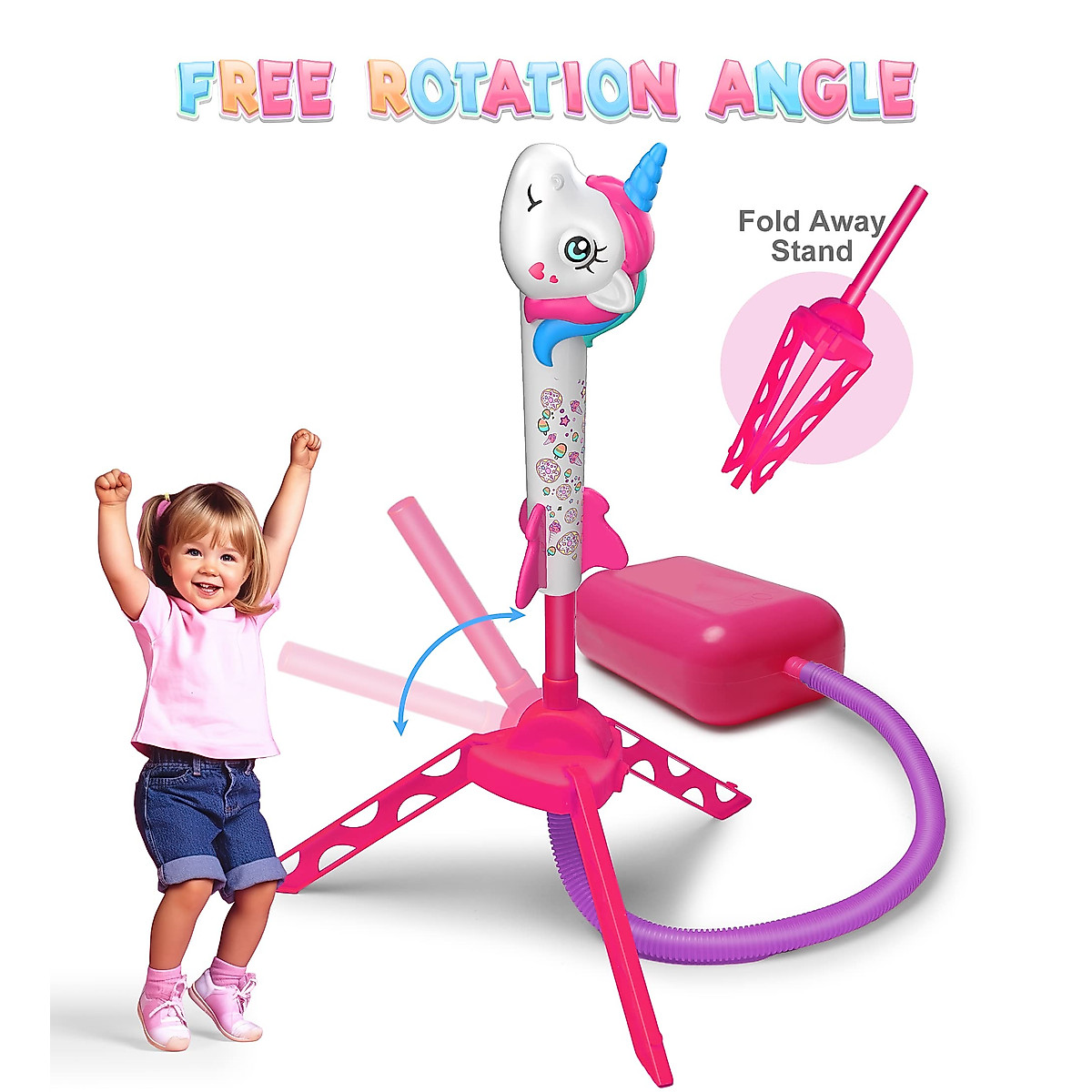 Huge Wave Unicorn Rocket Launcher for Kids, Stomping Launch up Toys, Birthday Gifts for Girls Ages 2 3 4 5 6 7 8 Years Old,Outdoor Toys