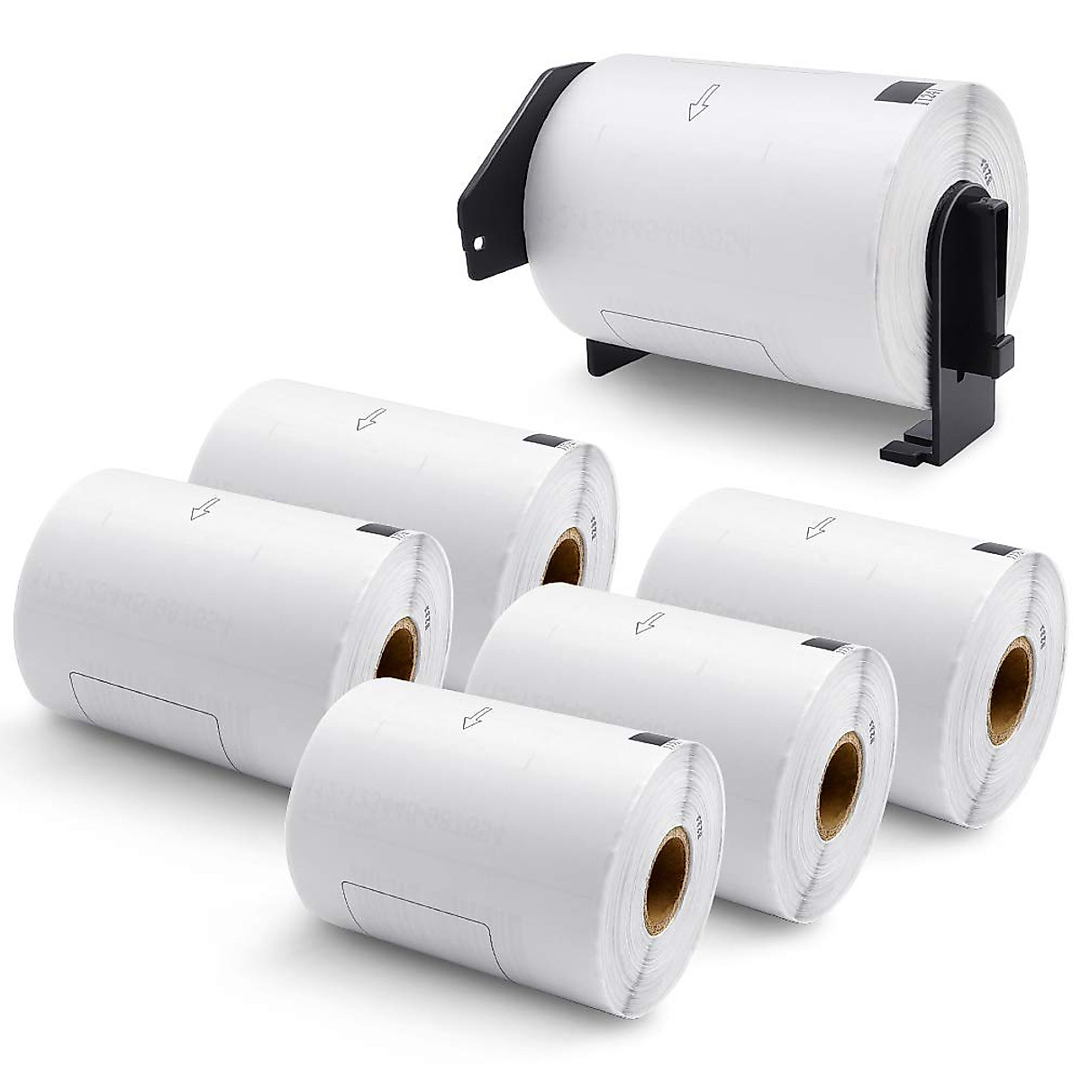 Label KINGDOM Replace for DK-1241 Die-Cut 4" x 6" Large Shipping Paper Label (102 mm x 151 mm) 200/ Roll DK Adress Labels for Brother QL-1100 (6 Roll + 1 Detachable Frame)