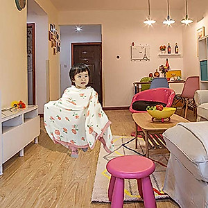 Monfish Muslin Baby Toddler Blanket- Large, Ultra-Soft Pink Rose Blanket for Girls- Baby Everything Blanket-Two Layer Stroller Blanket (Pink Rose)