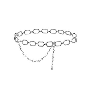 TOPACC Silver Chain Belts for Women Thick Metal Y2k Belt Circle Chains Belt for Dresses Jeans Skirt Girls Fashion