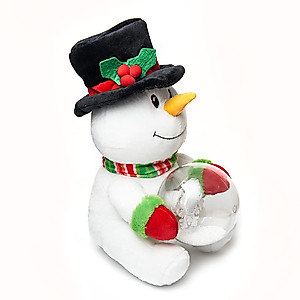 Cuddle Barn - Snowglobe Stormy | Animated Christmas Snowman with LED Light Stuffed Animal Plush Toy, Bops Around to Frosty The Snowman, 12 Inches