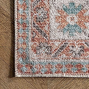 nuLOOM Alicia Machine Washable Medallion Area Rug, 8' x 10', Rust