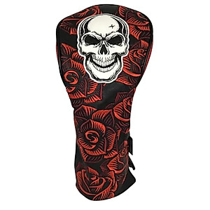 ReadyGOLF Skull & Roses All-Over Embroidered Driver Headcover
