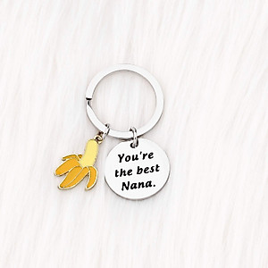 AKTAP Grandma Keychain You’re The Best Nana keyrings Banana Charm for Grandmother Gift from Granddaughter Grandson (Nana keyrings)