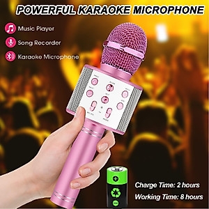 Niskite Birthday Gifts for 3-15 Year Old Girls,Karaoke Microphone for Kids Age 7 8 9 10 11,Popular Toys for 4-15 Year Old Boys Girls Gold