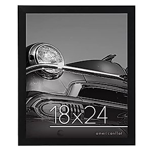 Americanflat 18x24 Poster Frame in Black - Composite Wood with Polished Plexiglass - Horizontal and Vertical Formats for Wall with Included Hanging Hardware