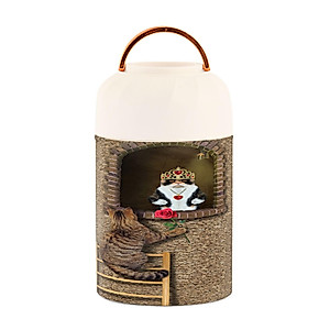 CUPADA Creative Cat Lovers Food Jar, Rose Dating Insulated Hot Food Jars Vacuum 17OZ with Folding Spoon for Work Trip Picnic Camping