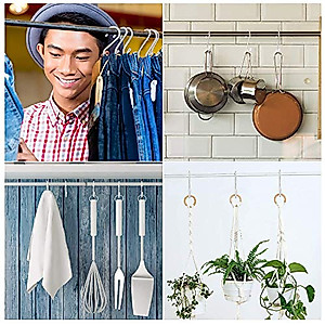 36 Pieces S Shaped Hooks Hanging Small S Hooks Hanger Vinyl Coated Closet S Hooks for Hanging Jeans Coat Towels Plants Jewelry Pot Pan Cups (White,2.4 Inch)