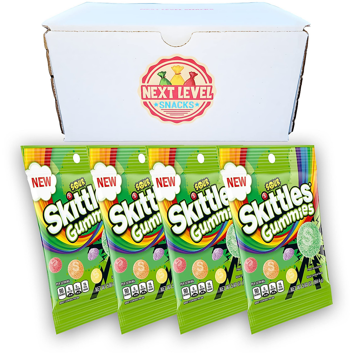 SKITTLES Sour Gummies Candy - 5.8oz bag (Pack of 4)