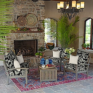 Arden Selections Outdoor Deep Seating Cushion Set 24 x 22, Ashland Black Jacobean