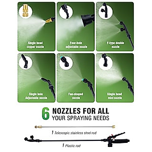 WOEKBON 4 Gallon Battery Powered Backpack Sprayer Electric Garden Pump Sprayer with Lithium Battery for Long Time Spray Brass Telescope Wand and Multiple Nozzles for Spraying Cleaning。