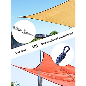 FSHIHINE Shade Sail Hardware Kit with Cable Wire 66FT, Stainless Steel Sun Shade Sail Installation Kit , Turnbuckles Eye Hook Kit for Garden Triangle and Square, Rectangle, Awning, Outdoor Patio Lawn