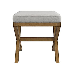 Hillsdale Somerset Backless Wood Vanity Stool for Makeup Room or Bathroom, Dark Driftwood