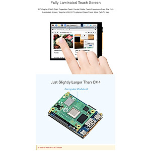 2.8inch Touch Screen Expansion for Raspberry Pi Compute Module 4(CM4), USB2.0 Interface,Fully Laminated Display, Gigabit Ethernet