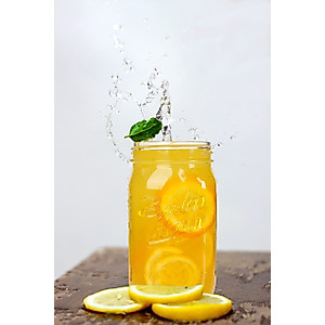 ANOTION Mason Jar with Lid and Straw, 32oz Wide Mouth Boba Cup Reusable Drinking Glasses Tumbler Smoothie Water Bottles for Iced Coffee Margaritas Ice Cream Juice Cocktail Travel Office Home