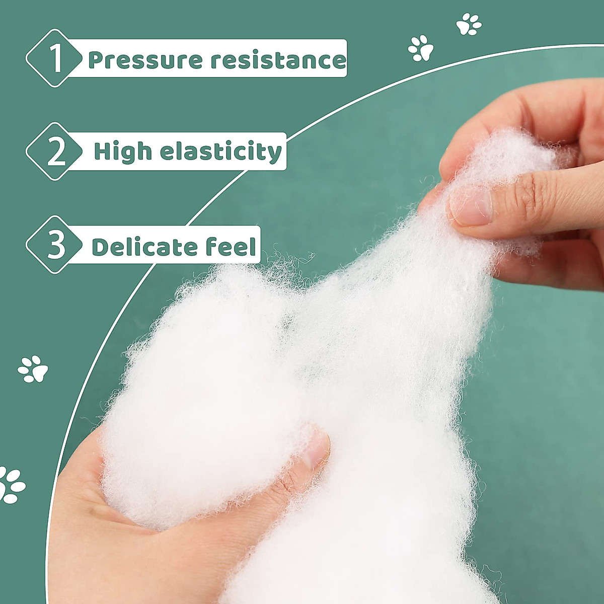 Jmuiiu 50g Polyester Fill, Premium Polyester Fiberfill, Recycled Polyester Fiber, Stuffing for Stuffed Animals, High Resilience Stuffing Fluff Fiberfill for Pillow Filling, Animals Dolls DIY