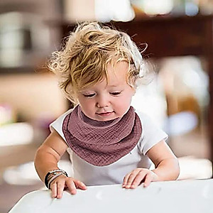 VOMARHUG Muslin Baby Bibs for Girls,100% Cotton Muslin Drool Bandana Bibs,Soft Absorbent Bibs for Teething and Drooling,Adjustable Snap,8 Pack,Solid Color