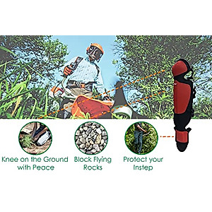 Shinegro Protective Shin Guard Brush Gaiter with Comfortable Sponge Cushion for Trimming Weed Eating Mowing