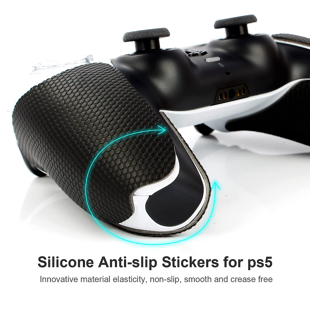 HIGOPLAY Controller Grips for PS5 Anti-Skid Sweat-Absorbent Controller Grips Soft Rubber Pads Handle Grips Sticker for Playstation 5 Controller