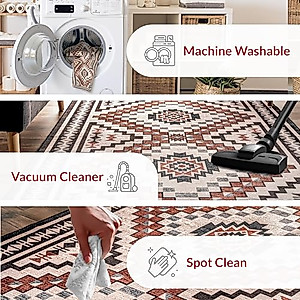 nuLOOM 2' x 6' SpinClean Machine Washable Stain-Resistant Area Rug with Non Slip Backing, Low Profile for Living Room, Bedroom, and Dining Room, Leighton Beige