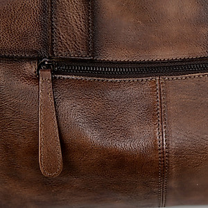 Iswee Shoulder Bag Satchel Purses Vintage Leather Handbags for Women Luxury Tote Purse Large Crossbody Bags Hobo (Coffee)