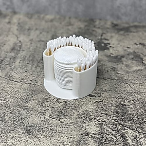 Cotton Swab Bathroom Organizer - Perfect for Qtips and Exfoliating or Cotton Pads - Convenient Access to Qtips, Cotton Swabs, and Exfoliating Pads in Your Bathroom - Clean White Finish