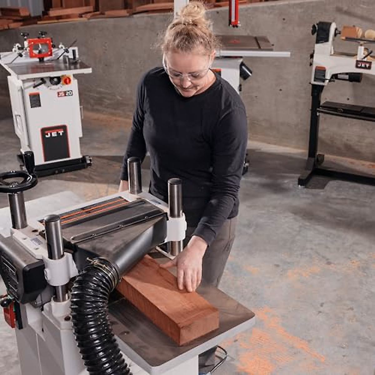 JET 15-Inch Planer, 3 High-Speed Steel Knives, 3 HP, 230V 1Ph (Model JWP-15B)