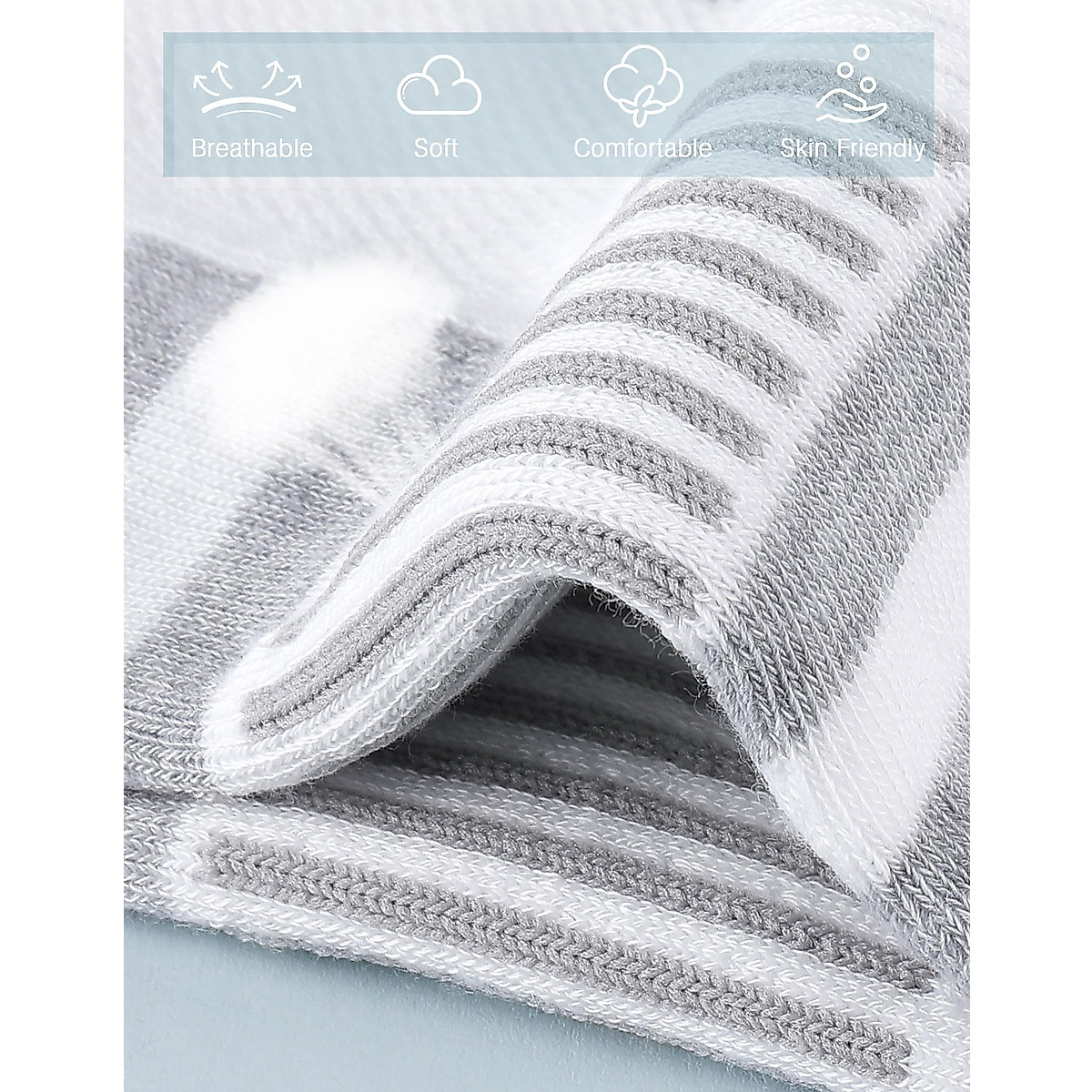 Airacker Athletic Socks Sport Running Calf Socks Performance Cushioned Breathable Crew Socks for Men Women(6 Pairs)