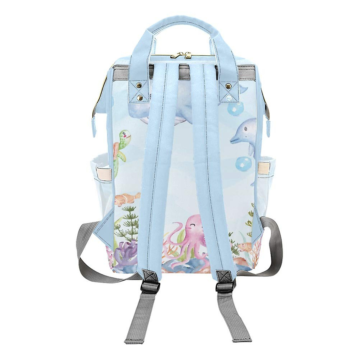 Yeshop Cute Sea Ocean Animal Personalized Diaper Bag Backpack Tote with Name Custom Travel Nappy Mommy Bag Backpack for Baby Girl Boy Gift 10 83inch 6 69inch 15inch