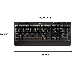 Logitech MK520 Wireless Keyboard and Wireless Mouse Combo — Full Size Keyboard and Mouse Long Battery Life Secure 2.4GHz Connectivity Black